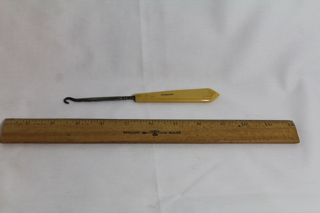 Vintage French Ivory Button Hook - Etsy