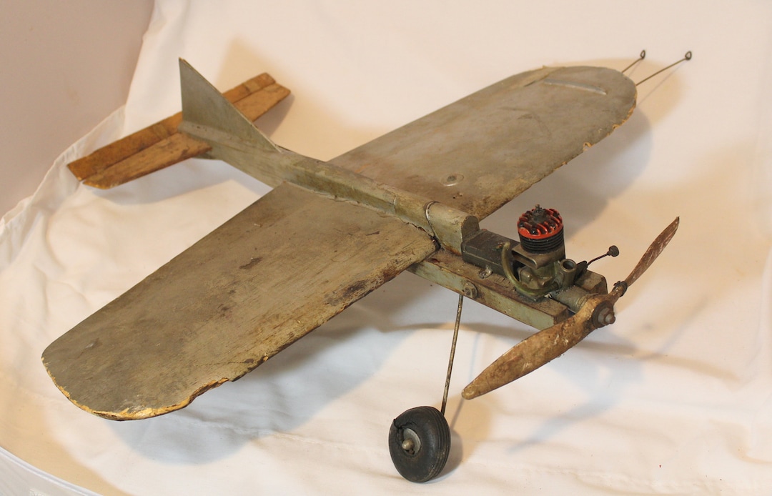 Original Vintage Complete Wooden Control Line Plane With Mccoy 19 ...