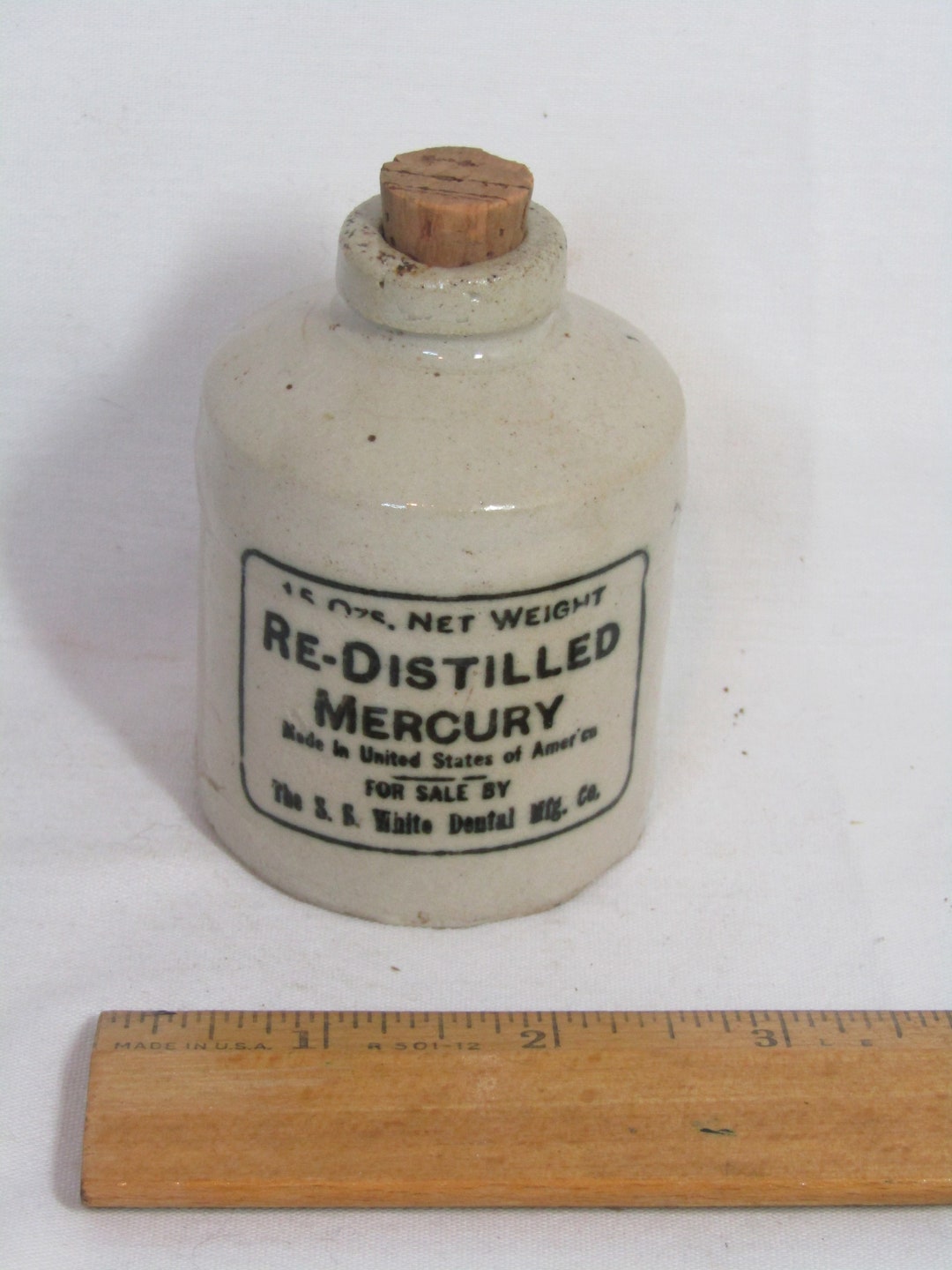 Vintage 1lb Mercury Jug/crock With Printed on Label 16 Ozs. Net Weight ...