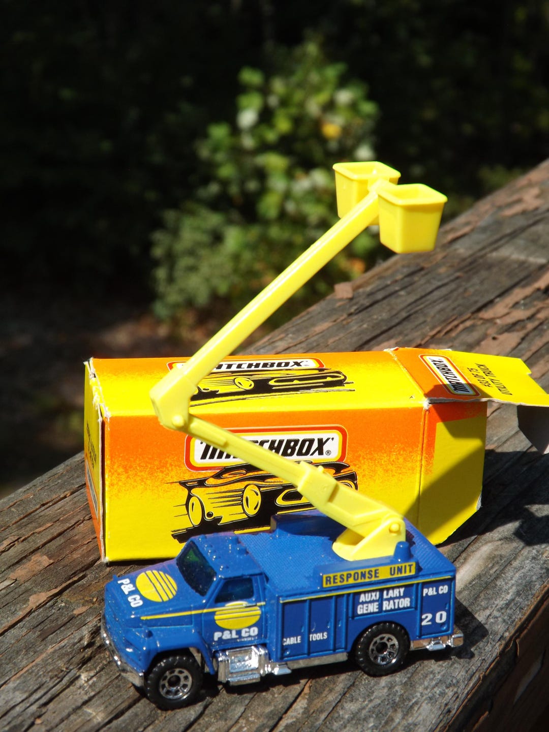 Vintage NIB Tyco Matchbox #33 of 75 Utility Truck 1989 1:83 Blue P&L Co ...