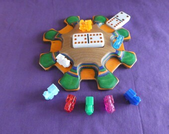 Mexican Train Dominoes Hub Game Board Roundhouse - Etsy
