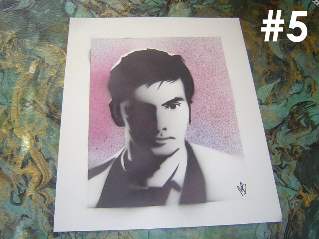 1/4 David Tennant 14 X 17" Original Spray Paint Minimalist Artwork ...