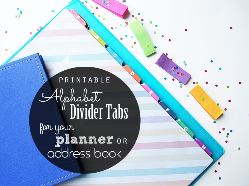 50% OFF Printable Alphabet Divider Tabs for Address Book or | Etsy