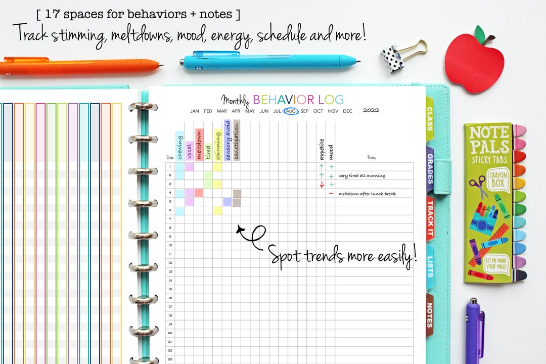 Behavior Tracking Class or Home, Autism ADHD Special Ed, Printable ...