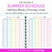 Summer Schedule Hourly // Printable Planner Insert - PDF Download ...