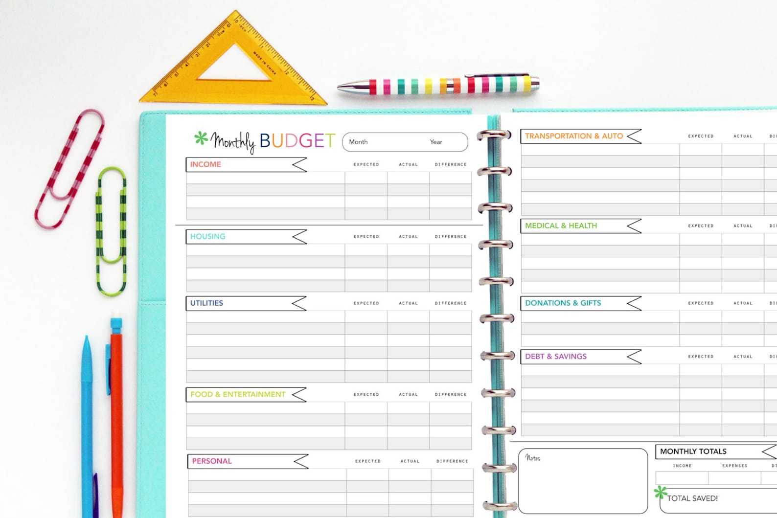 BUDGET Planner Inserts / Printable PDF / Binder Template - Etsy