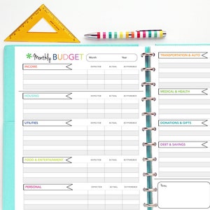 BUDGET Planner Inserts / Printable PDF / Binder, Template, Book ...