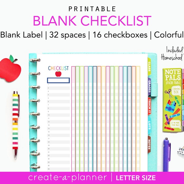 Happy Planner Teacher Checklist - Etsy
