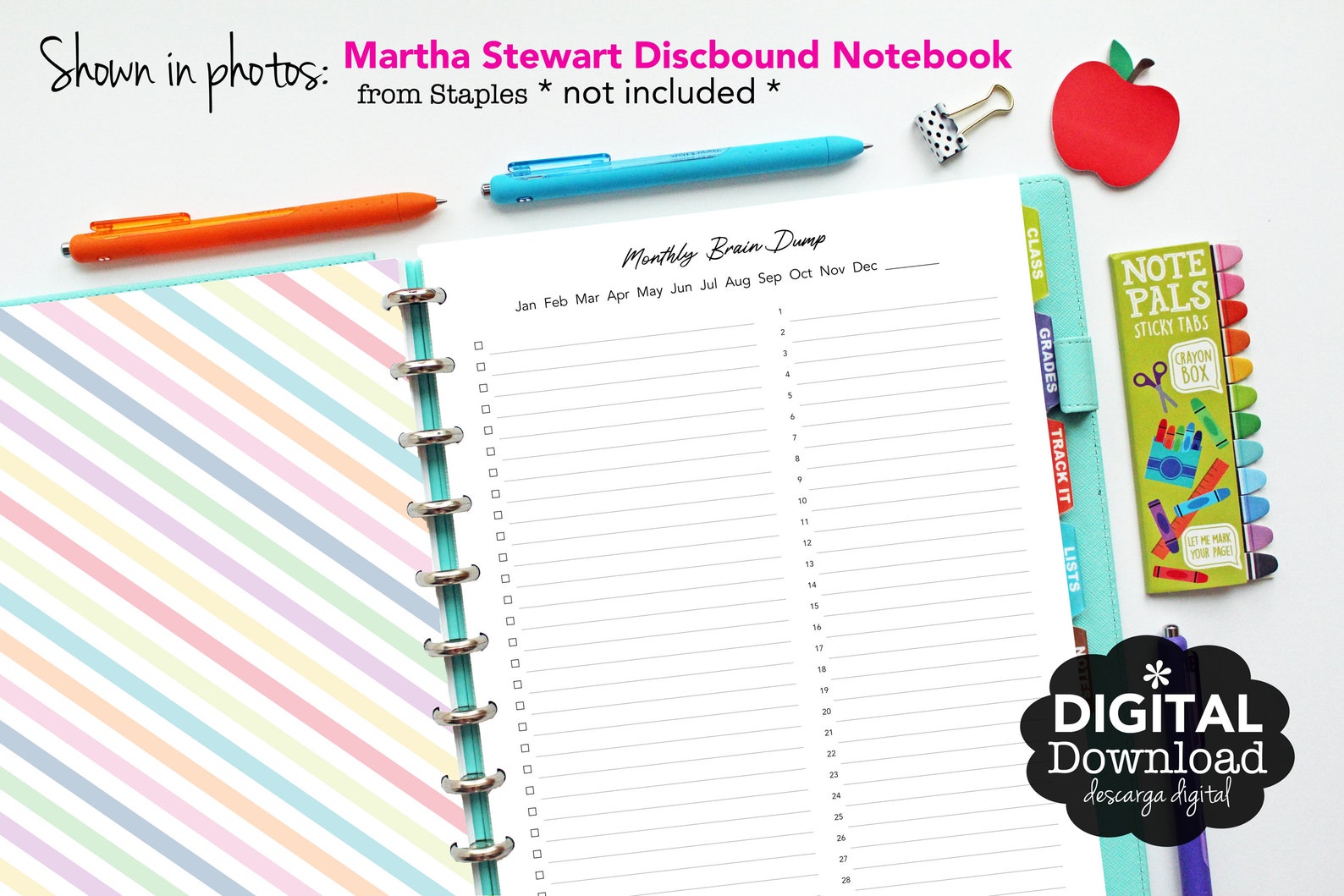 Monthly Brain Dump to Do List Printable Planner Insert - Etsy