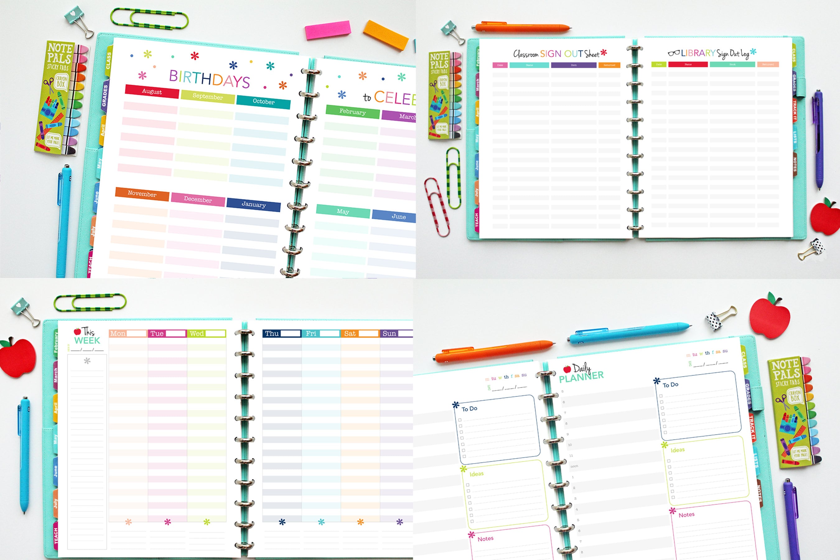 2025-2026 Teacher Planner // Printable Planner Inserts - PDF // Lesson ...
