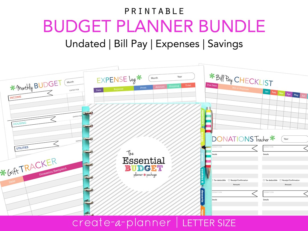 BUDGET Planner Inserts / Printable PDF / Binder, Template, Book ...