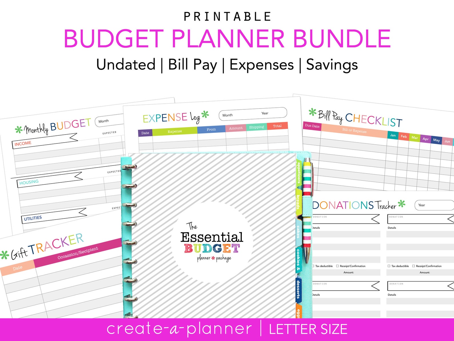 BUDGET Planner Inserts / Printable PDF / Binder Template - Etsy