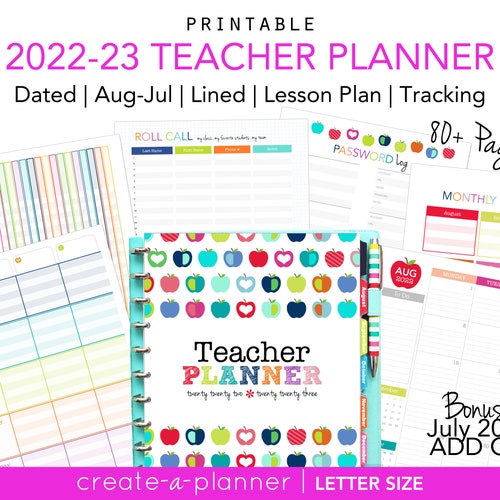 Teacher Planner 2022-2023 Printable Lesson Planner Teaching - Etsy Canada