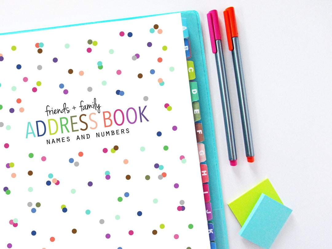 A5 Letter Size Address Book, Contacts, Printable Planner Inserts ...