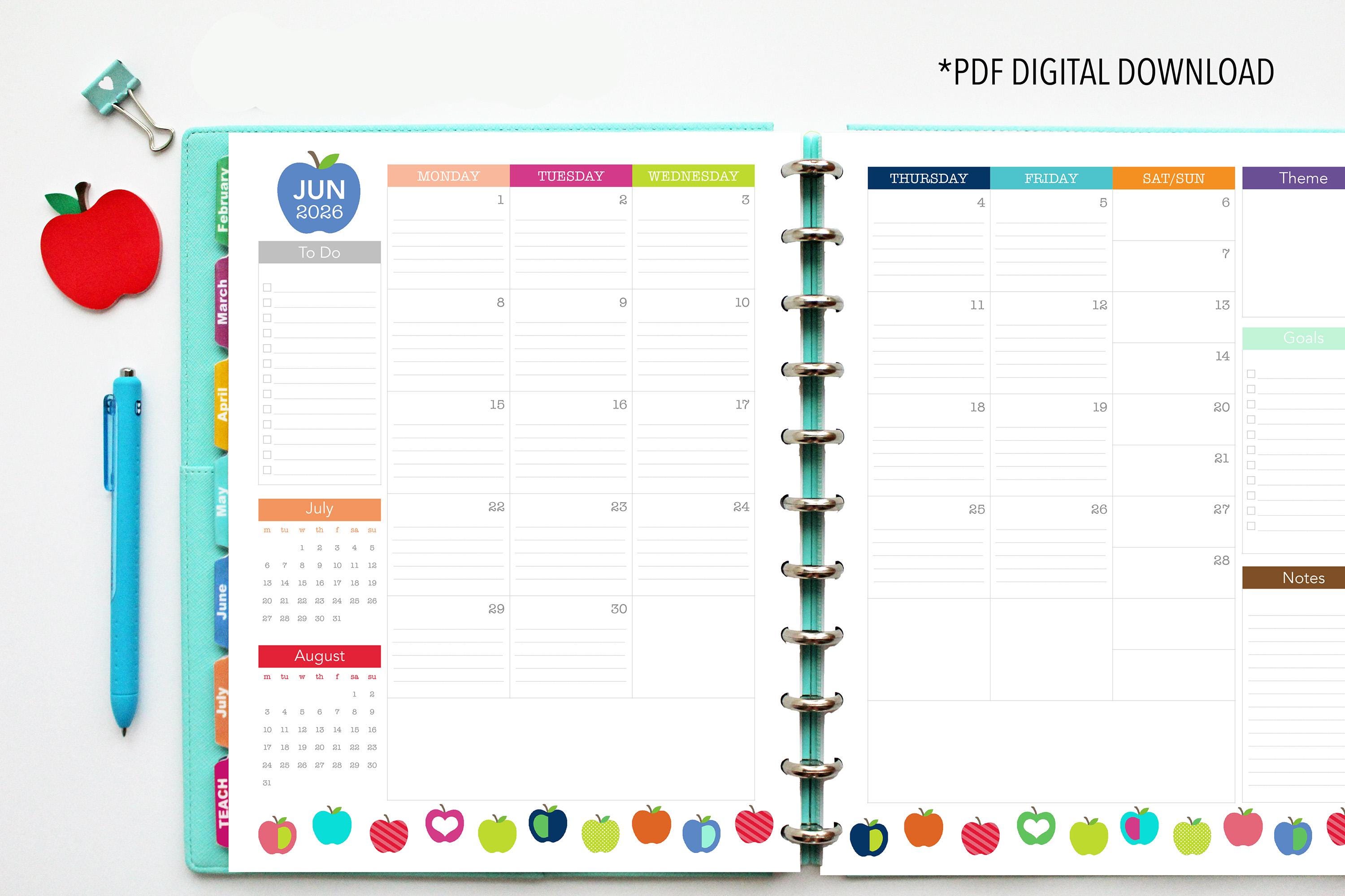 2025-2026 Teacher Planner // Printable Planner Inserts - PDF // Lesson ...
