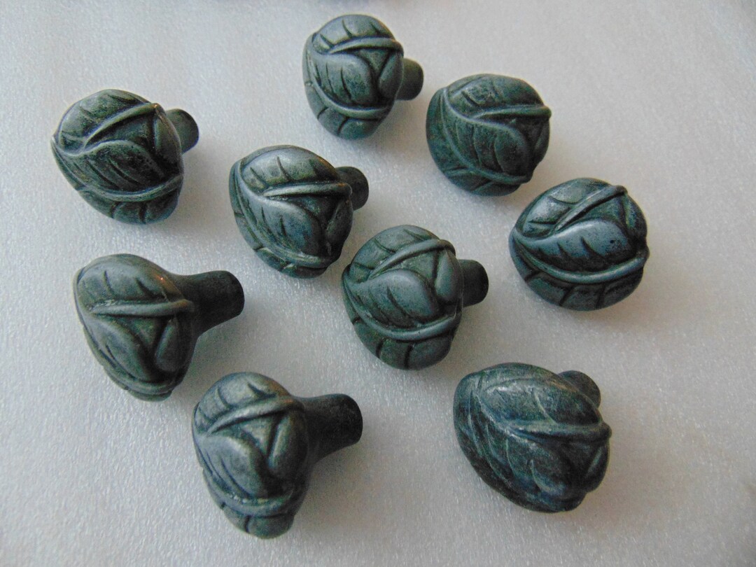 9 Leaf Knobs, Antique Silver, Gray, Black Hardware - Etsy