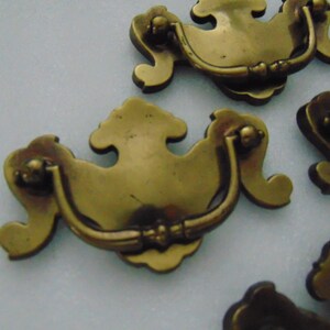 Vintage 4 KBC Drop Pulls, 3 in Center, Antique Brass - Etsy