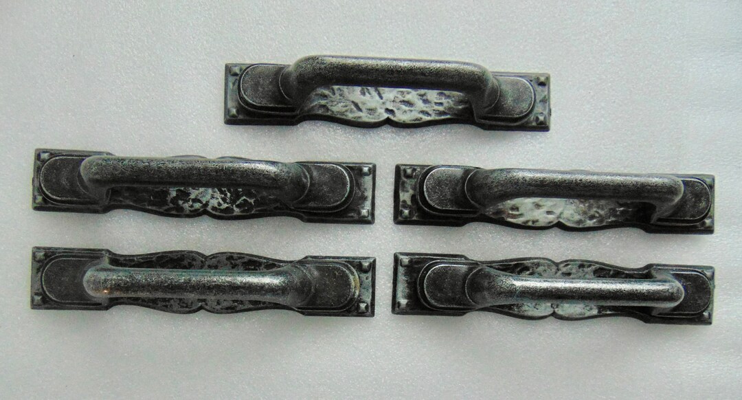 3 Inch Ctc Colonial Cabinet Pulls & Backplates, Antique Silver, Black ...