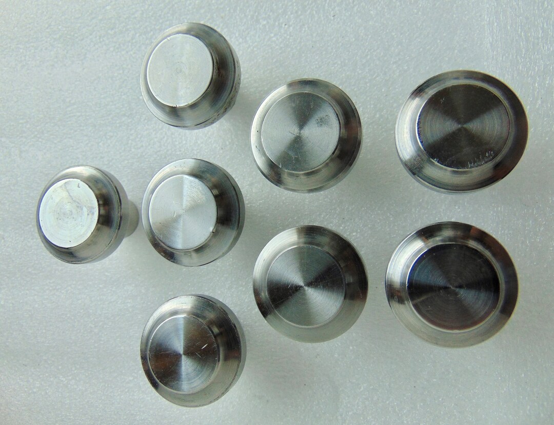 Vintage 8 Small Silver Round Cabinet Dresser Door Knobs Hardware - Etsy