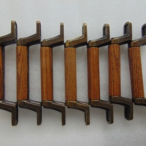 Antique Brass & Wood Pull Handle 7 Cabinet Dresser Pulls Handles KBC ...