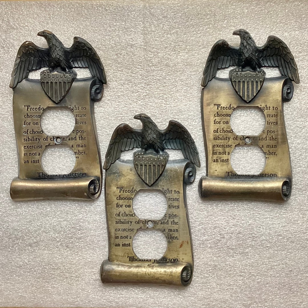 Vintage 3 Eagle Outlet Cover Plates, GIM Thomas Jefferson 3077 - Etsy