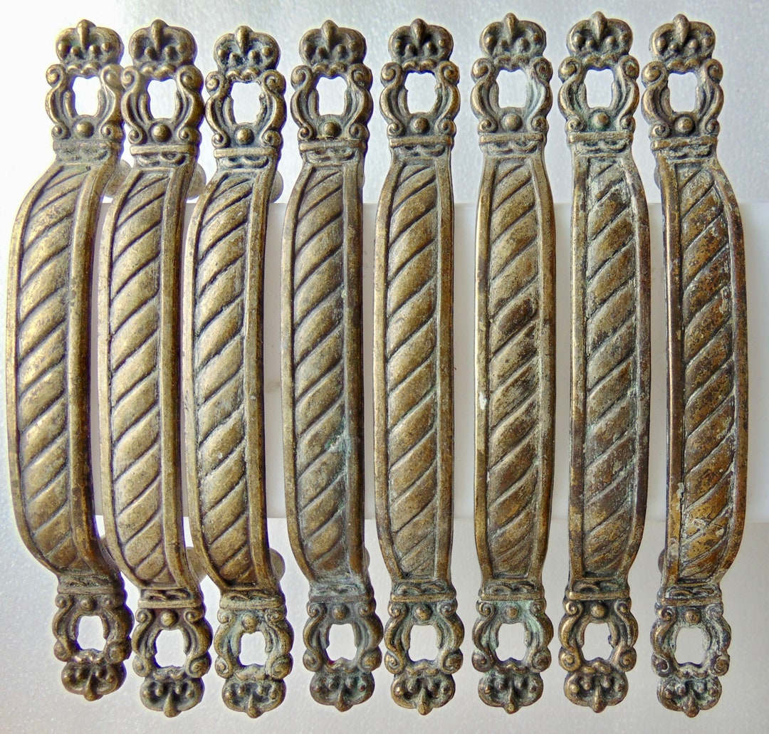 8 Worn Handles, 3 in Centers, Antique Brass, 4402 Hardware - Etsy