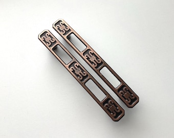 Copper Chevron Drawer Pulls 3 Inch Ctc Vintage Ajax Hardware USA Set of ...