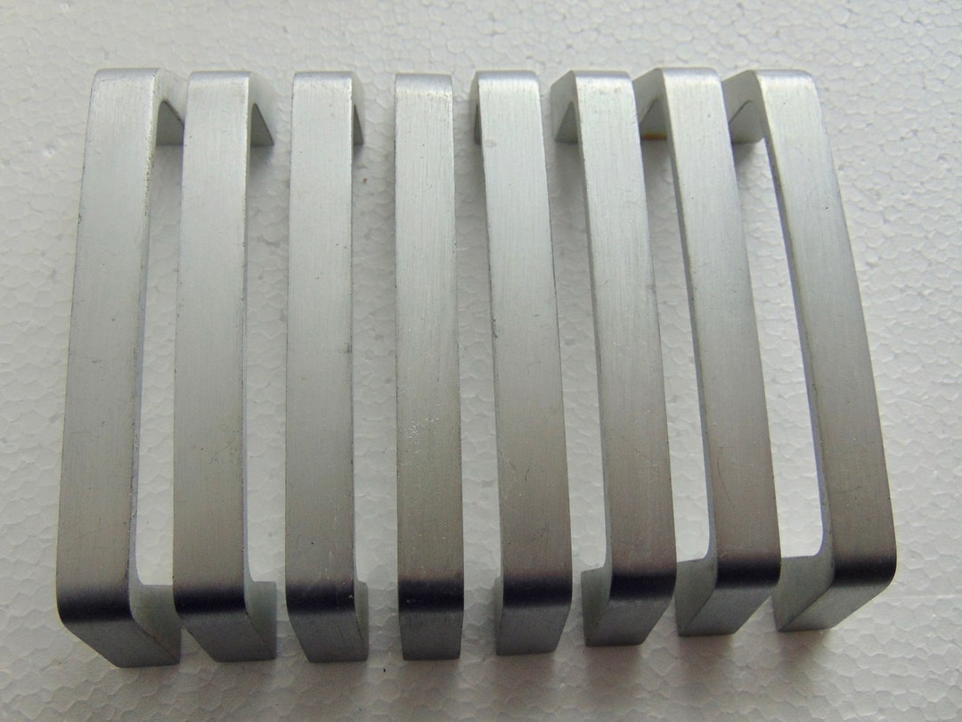 Set of 8 Modern Silver Handles, 4.25 Inch Centers - Etsy