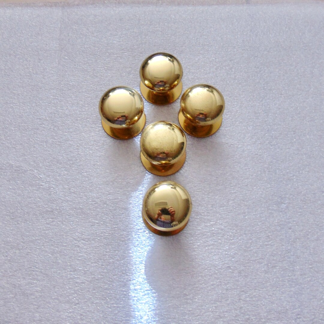 Set of 5 Vintage Large Brass Knobs With Plates, Hardware - Etsy
