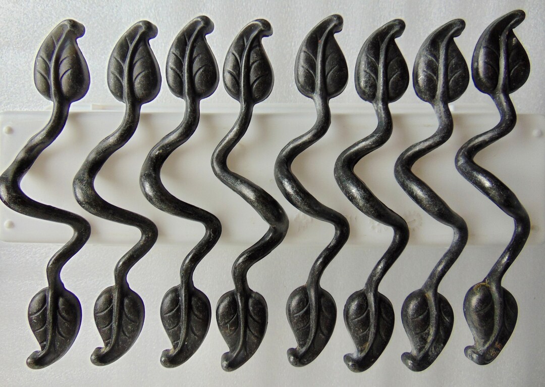 8 Leaf Pulls, 3.75 in Centers, Antique Silver, Black, 5966 Hardware - Etsy