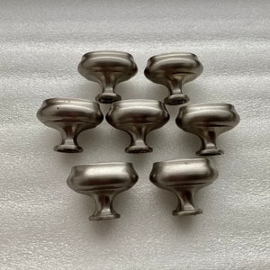 7 Oval Silver Knobs, Satin Hardware - Etsy