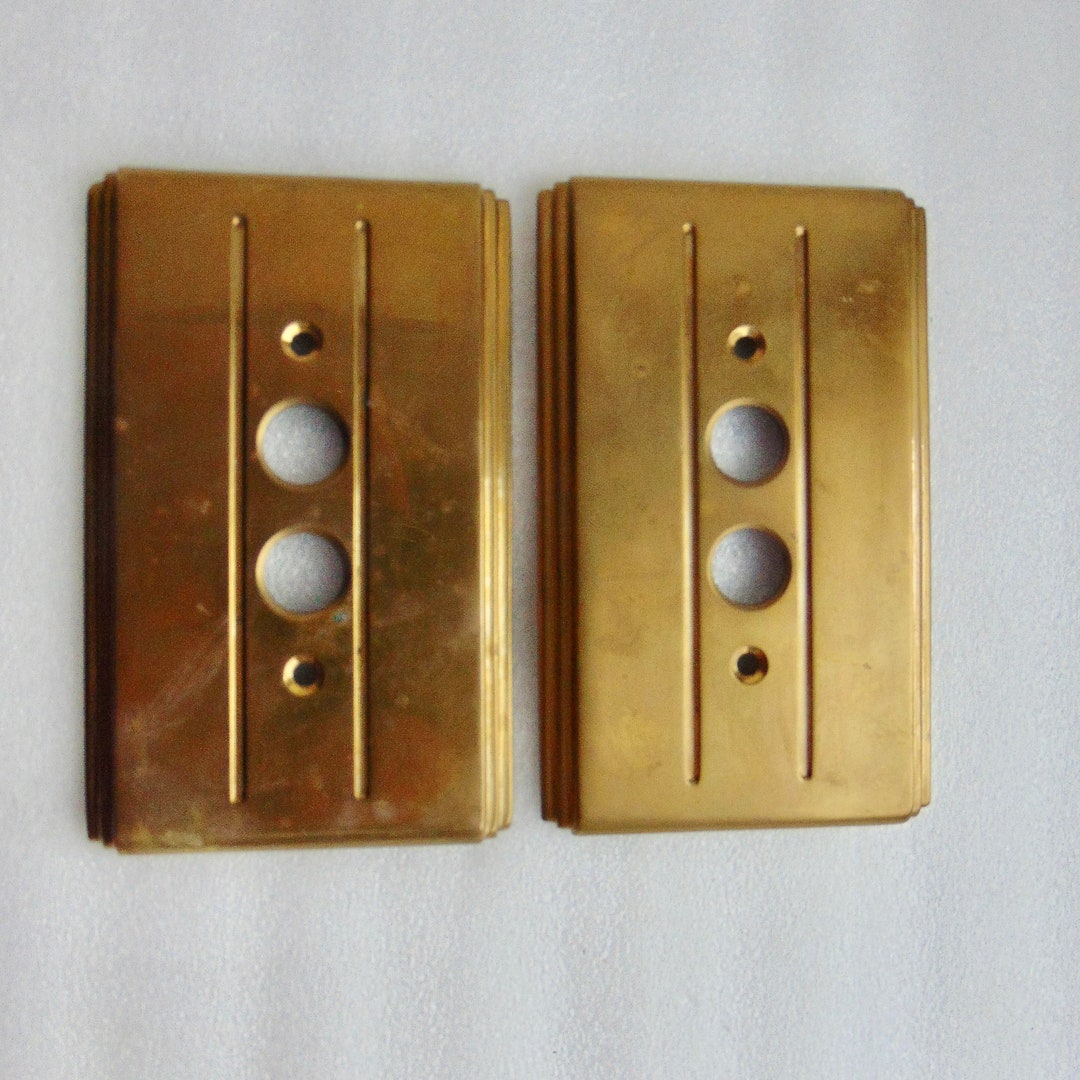 2 Vintage Art Deco Brass Push Button Switch Plate Covers - Etsy