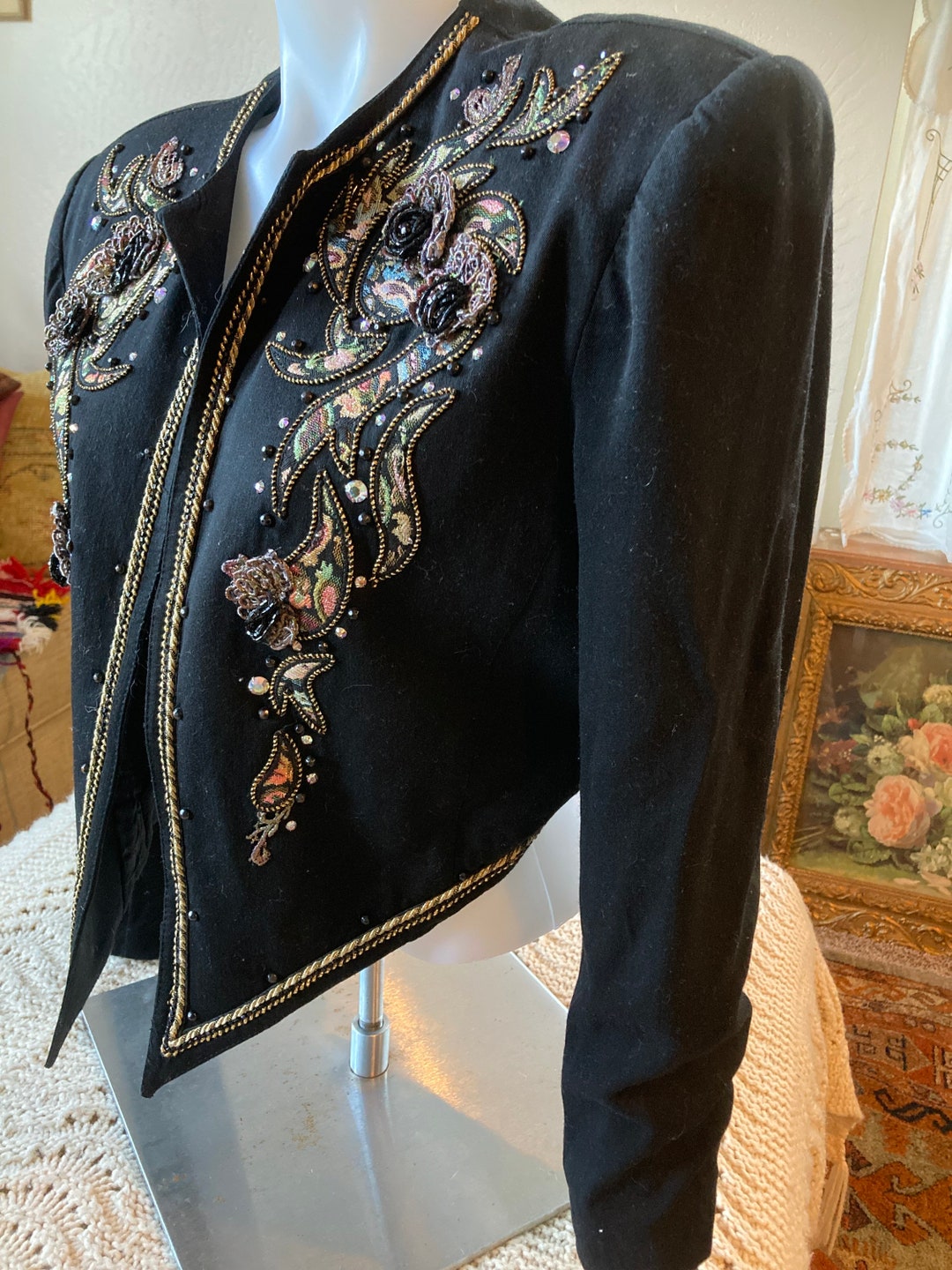 IIF Made in USA 1980’s Vintage Bolero With Beaded Gold Tone Braid ...