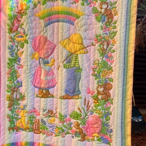 Holly Hobbie Hand Stitched Quilt 1970s-1980s 50 X 38 - Etsy