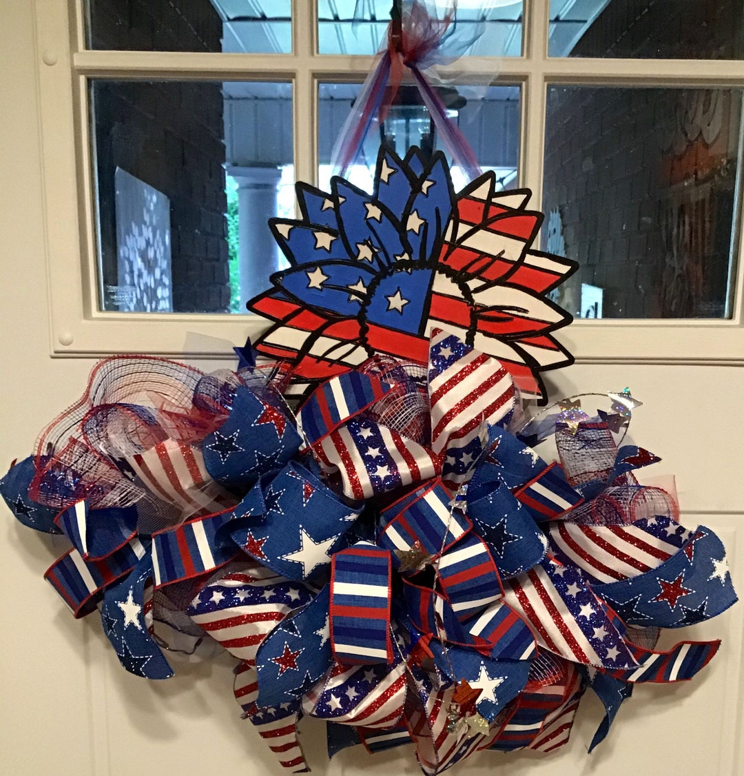 Custom Patriotic Front Door Decor, Americana Quality Patriotic Rail ...