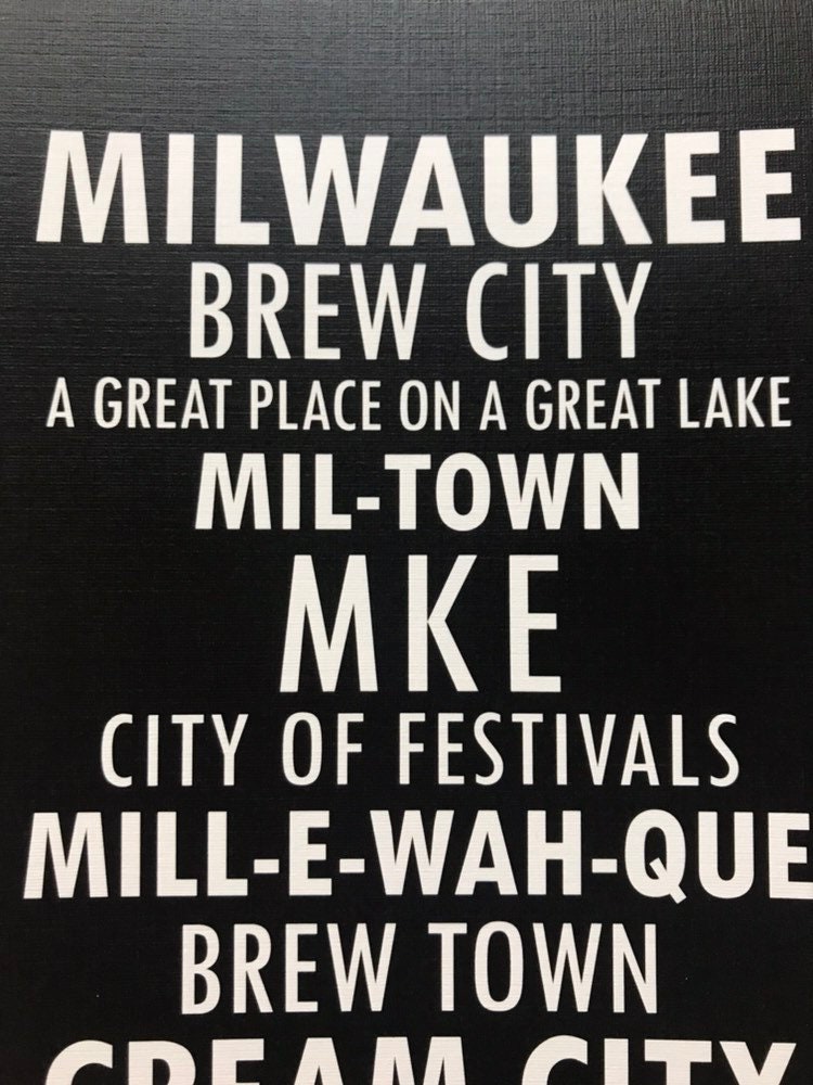 Unframed Milwaukee WI Nicknames 8 X 10 or 5 X 7 Print Only - Etsy
