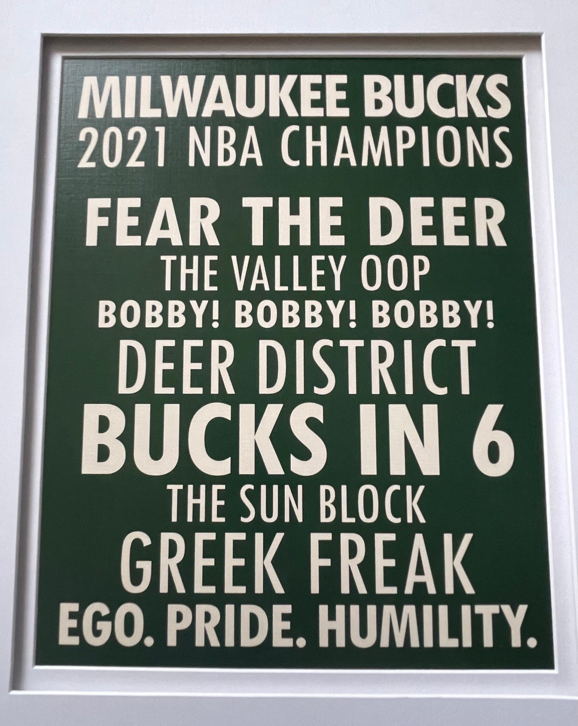 Unframed Milwaukee Bucks 2021 NBA CHAMPIONS Basketball 8 X 10 - Etsy