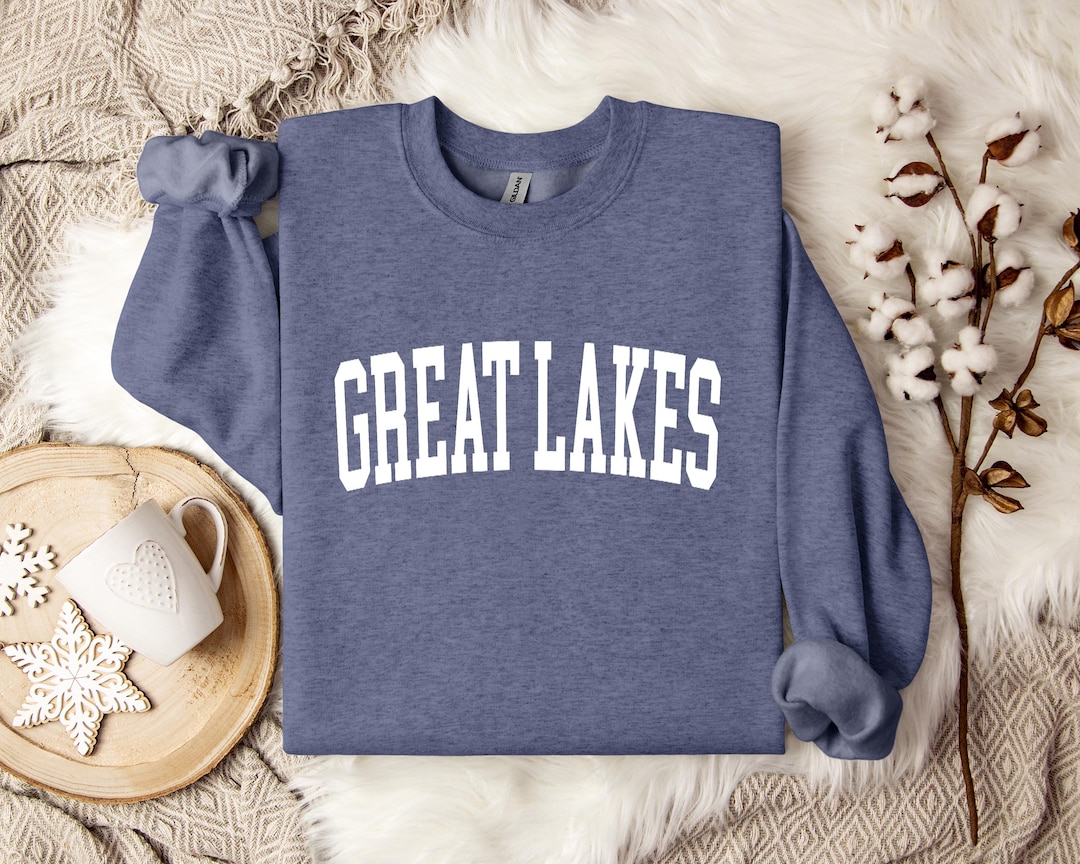 Great Lakes Sweatshirt, Great Lakes Pullover, Crewneck Sweatshirt ...