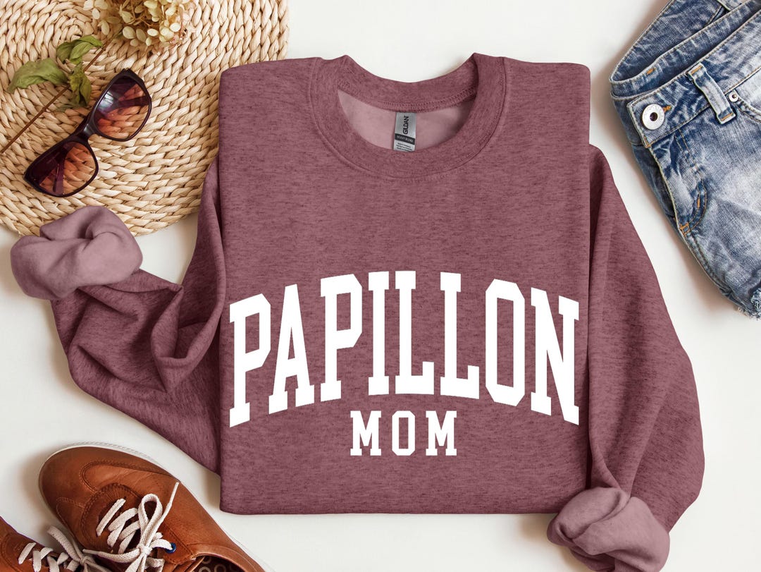 Papillon Sweatshirt, Papillon Gift, Papillon Mom, Crewneck Sweatshirt ...
