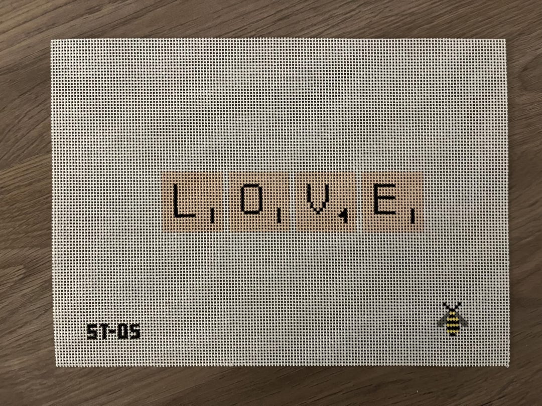 Needlepoint “love” Tiles - Etsy