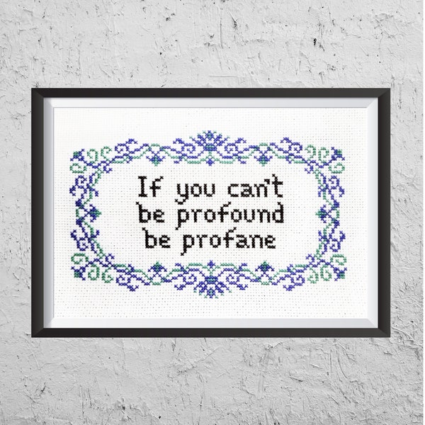 Profane Cross Stitch - Etsy