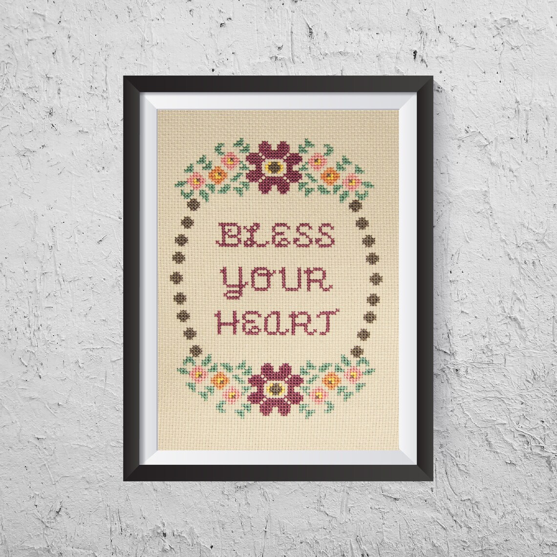 Bless Your Heart Modern Cross Stitch PDF Instant Download - Etsy