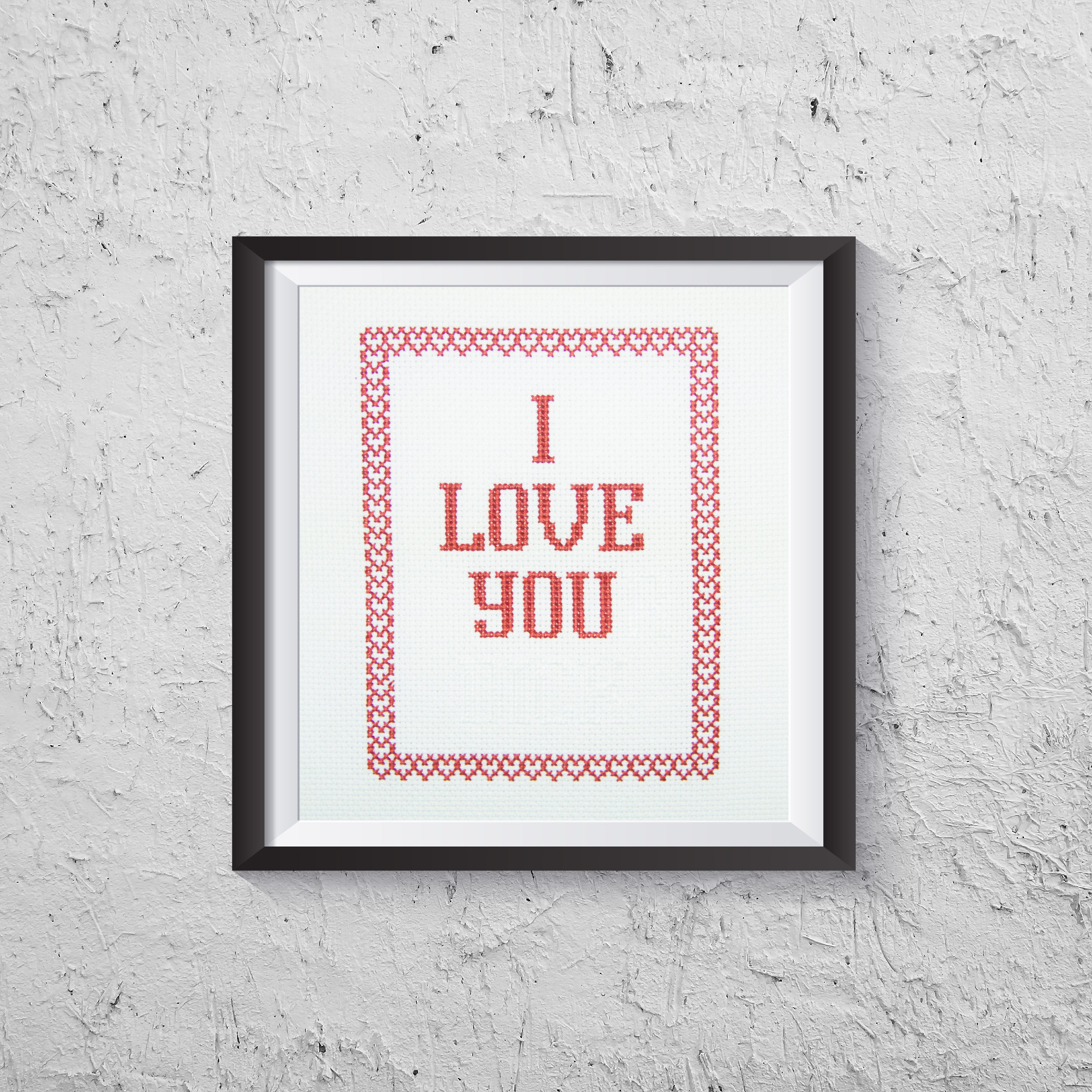 I Love You Secret Message Cross Stitch Modern Cross Stitch | Etsy