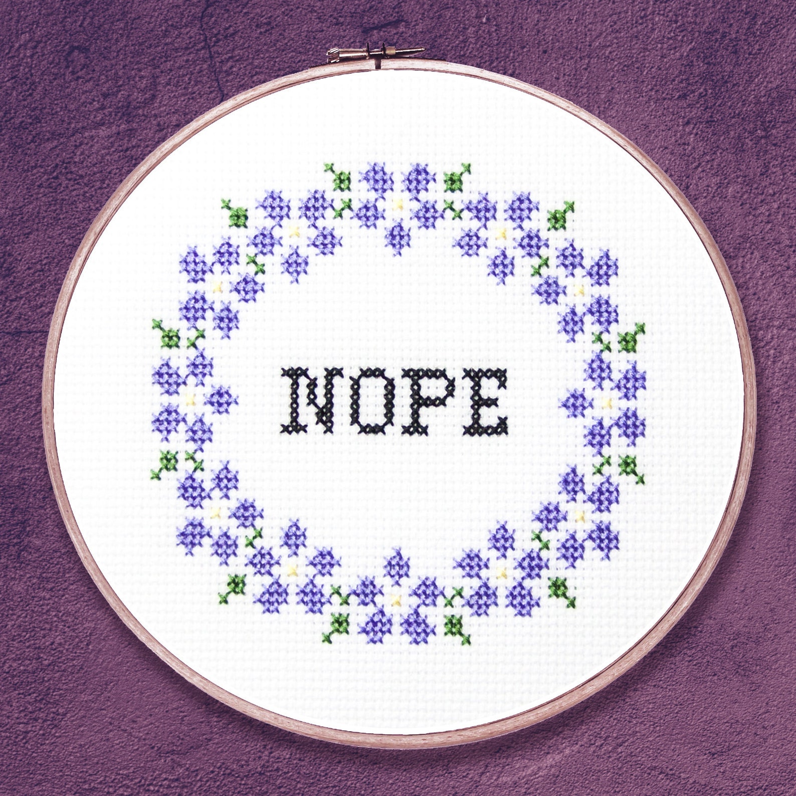 Nope Modern Cross Stitch PDF Instant Download - Etsy