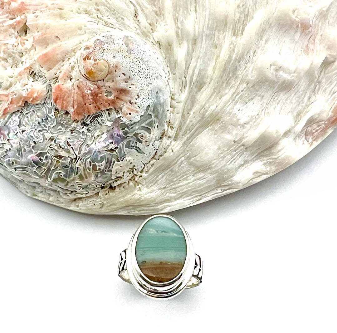 Ocean Picture Stone Ring in Sterling Silver, Scenic Statement Ring - Etsy