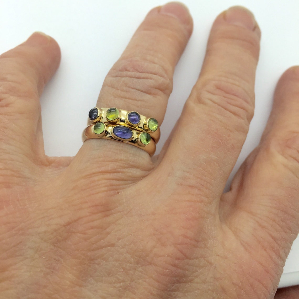 Gold Rings in 14k with gemstones women's stacking rings | Etsy