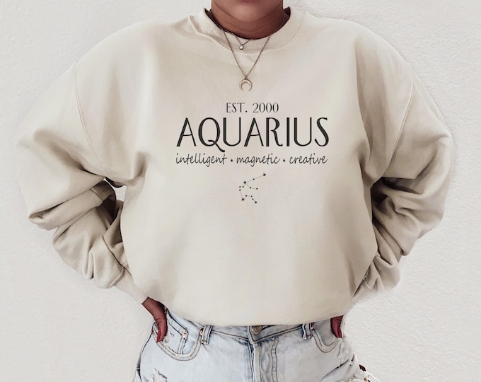 Zodiac Sweatshirt Constellation Sweater, Custom Horoscope Sweatshirt ...