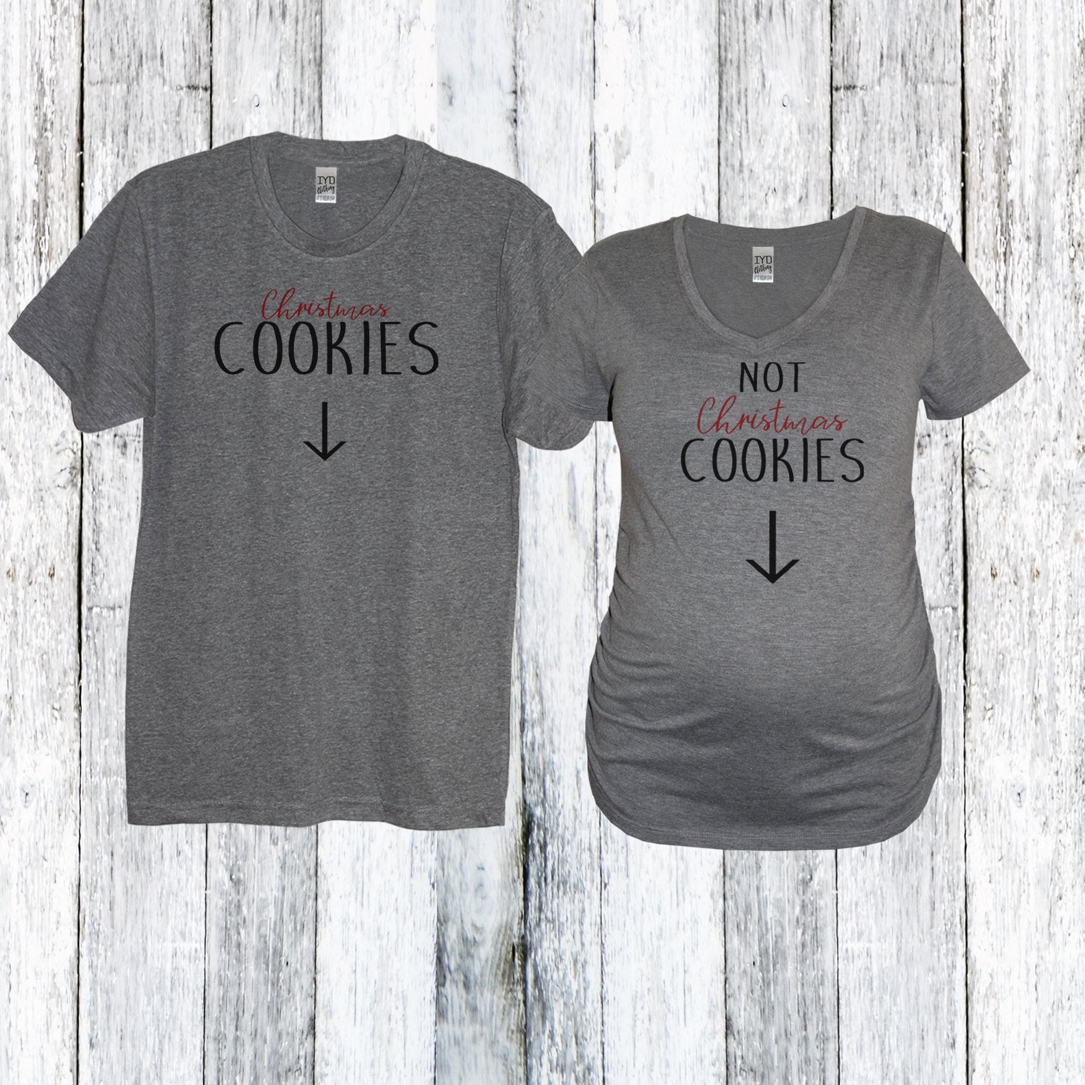 Christmas Pregnancy Announcement Shirts Couple Shirt Set Etsy
