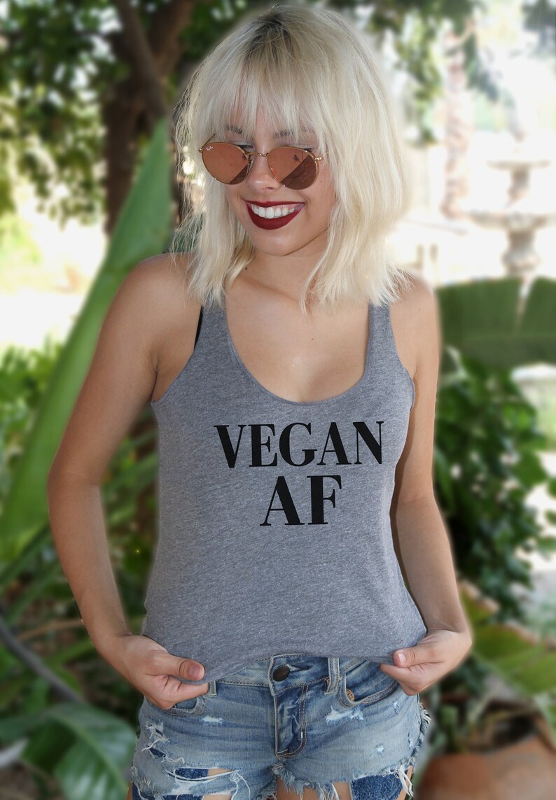 Vegan AF as Fck Tank Top Veganism Vegetarian AF - Etsy