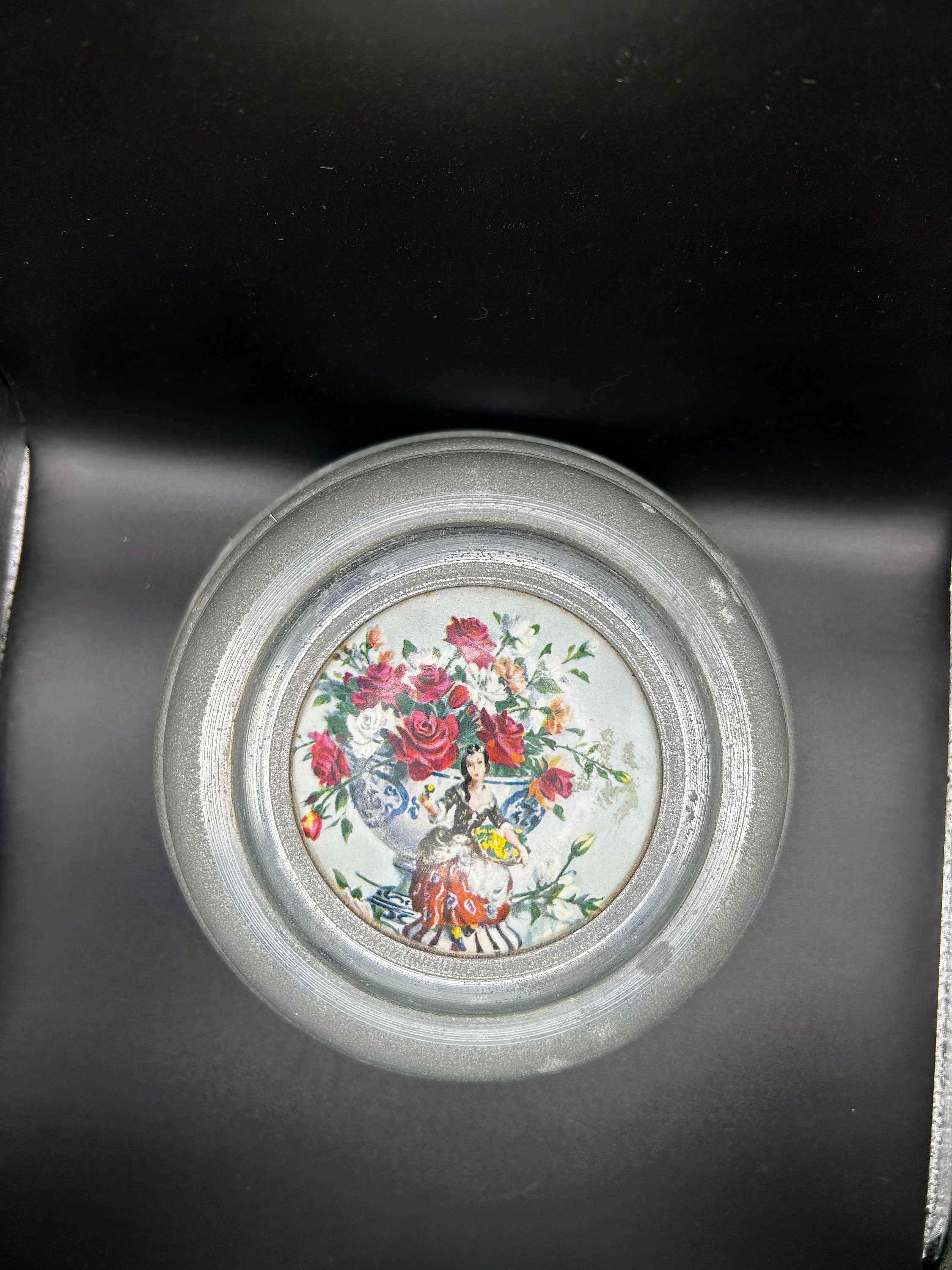 Vintage Aluminum Musical Powder Box - Etsy